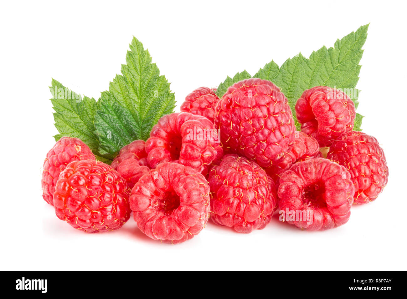 Raspberry isolated on white background. Pile or heap Stock Photo - Alamy