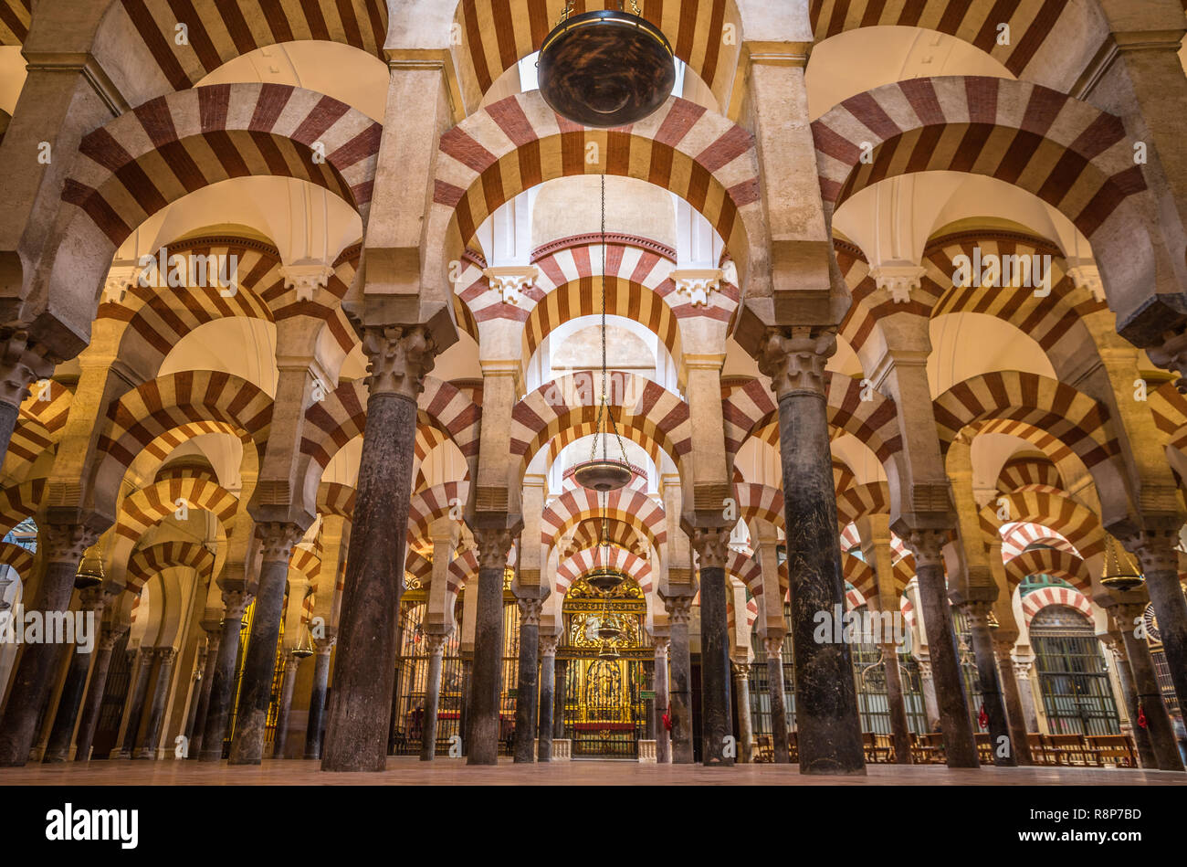 View inside Cordoba Mosque Stock Photo - Alamy