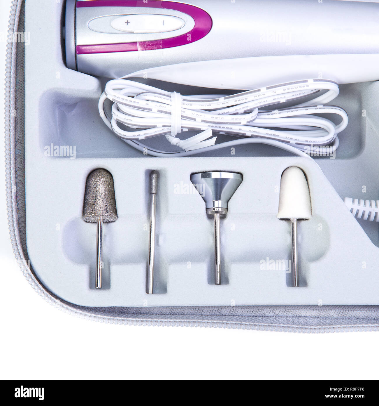 Appliance for manicure and pedicure isolated on white background Stock ...