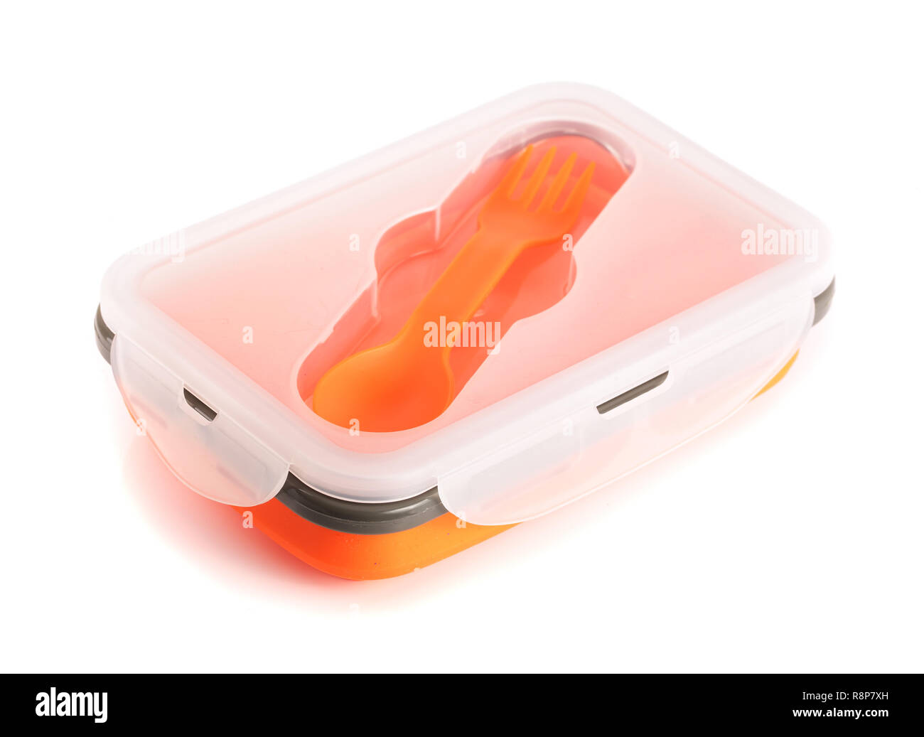 empty lunch box silicone isolated on white background Stock Photo - Alamy