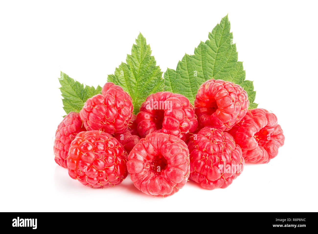 Raspberry isolated on white background. Pile or heap Stock Photo - Alamy