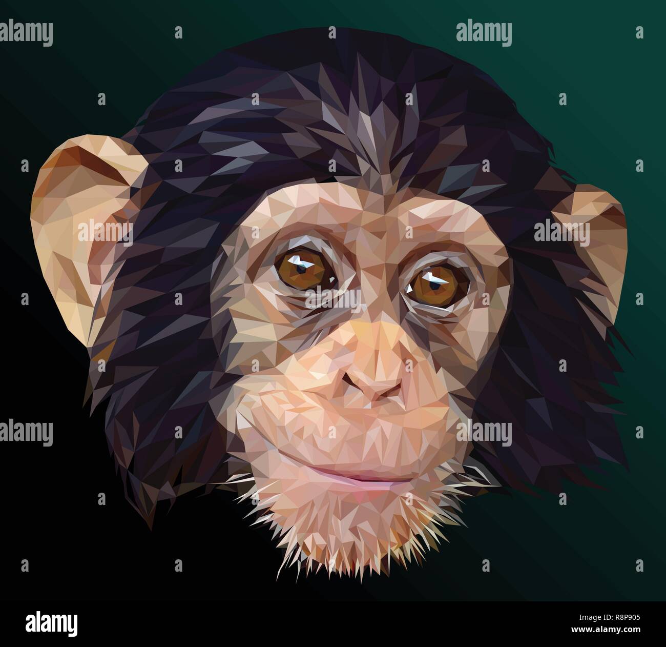 Portrait chimpanzee Stock Vector Images - Alamy