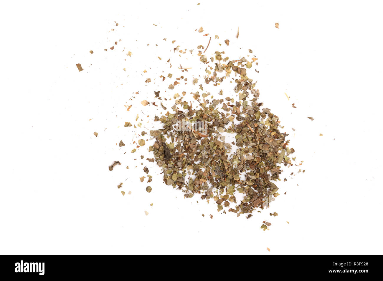 Dry ground marjoram isolated on white background, top view Stock Photo ...