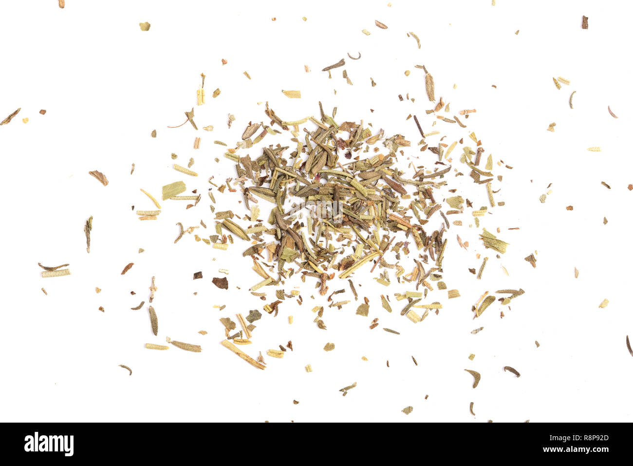 Provencal herbs isolated on white background. Top view Stock Photo - Alamy