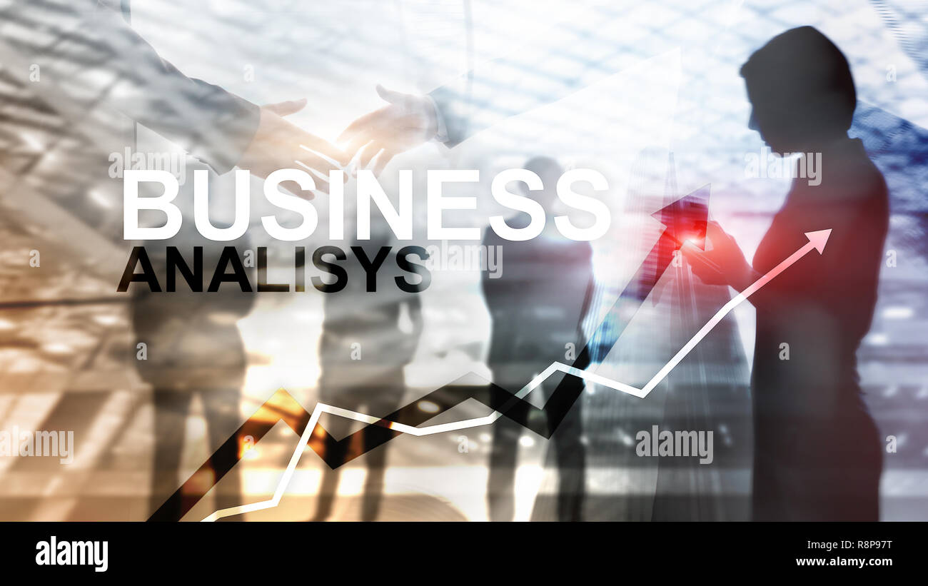 Business analysis diagrams and graphs on virtual screen. Financial and ...