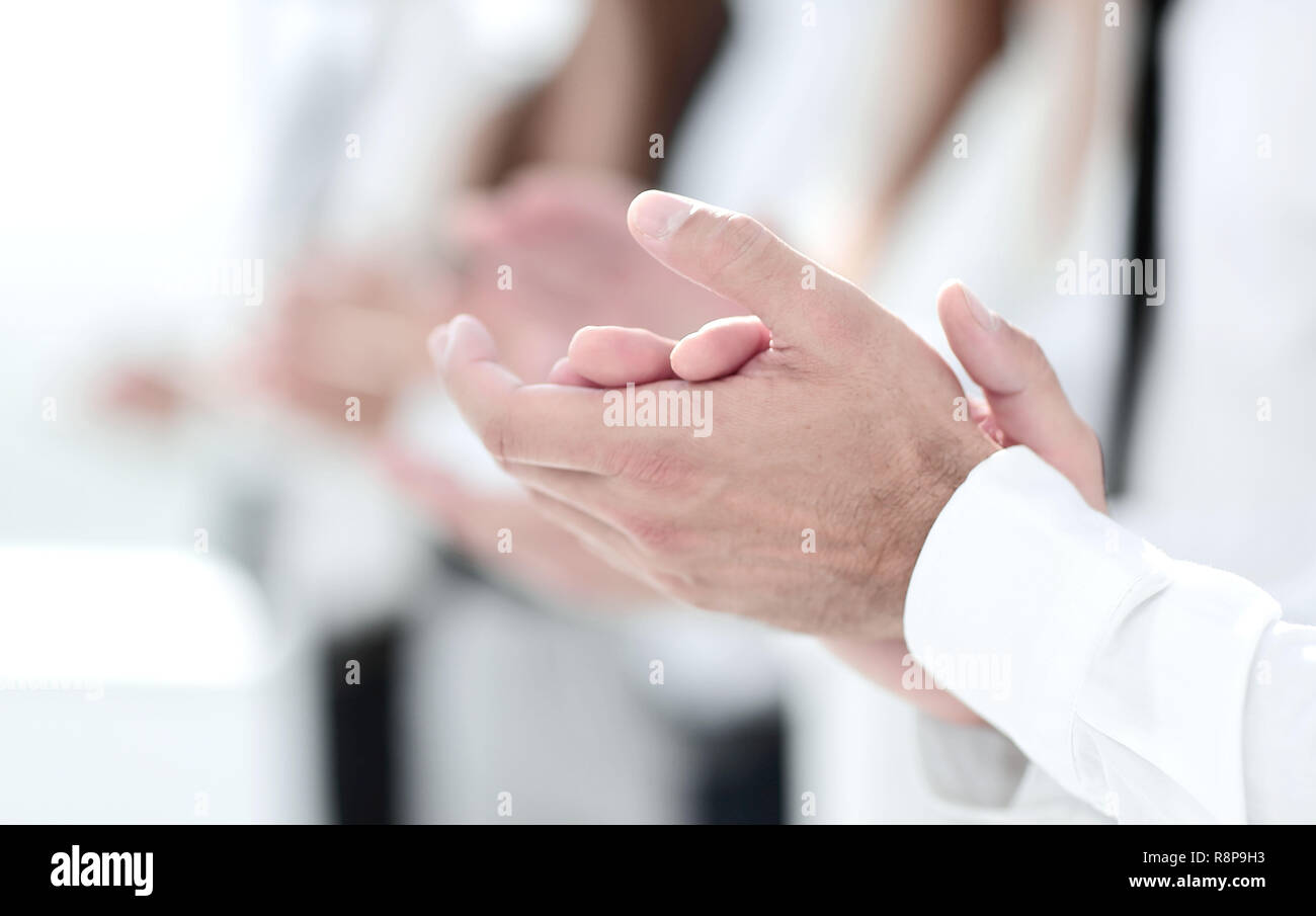 business background.business colleagues standing ovation Stock Photo ...