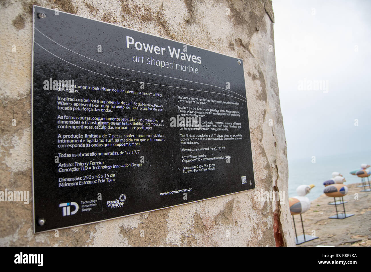 Nazaré canyon, Canhão da Nazaré Surf world record big waves Stock Photo ...
