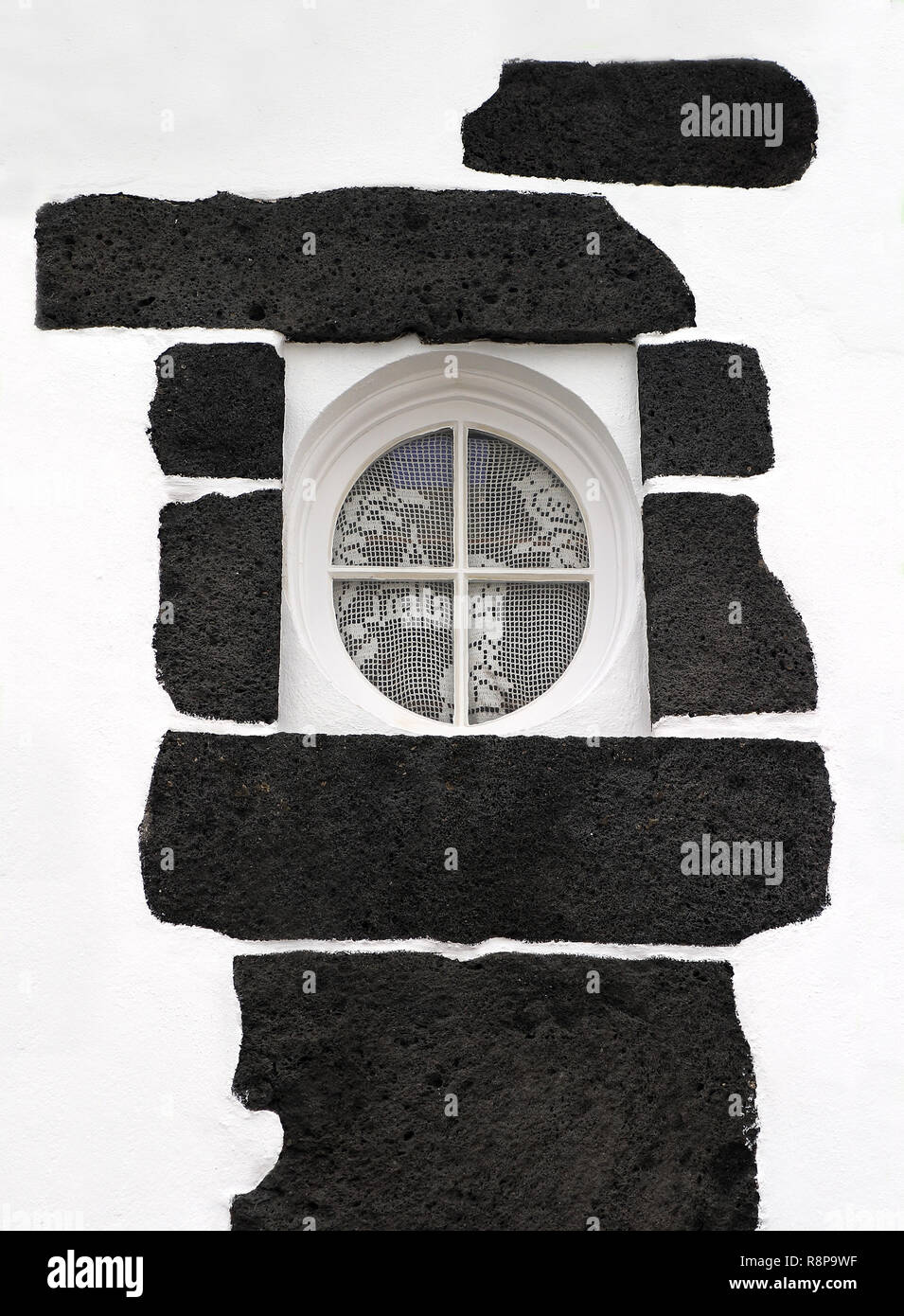 Beautiful volcanic stone and white washed window surround. Ponta ...