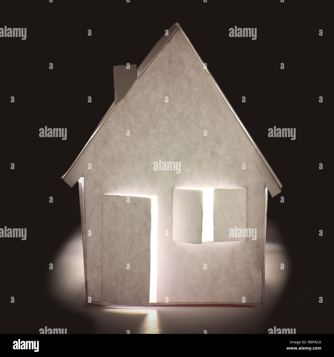 paper house paper background.the concept of a mortgage Stock Photo - Alamy