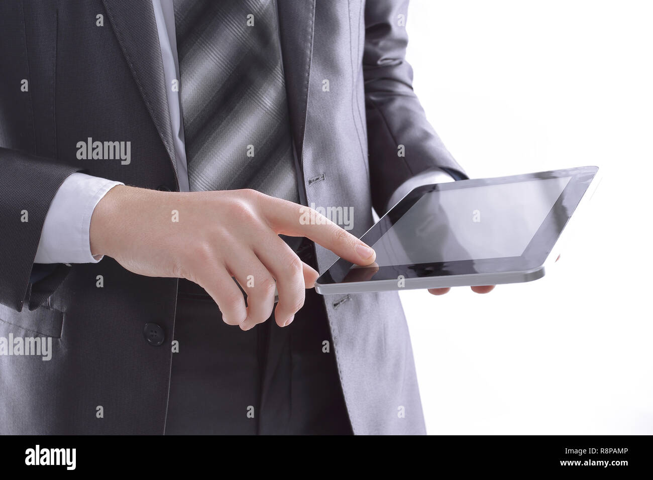 Tapping hands using tablet hi-res stock photography and images - Alamy