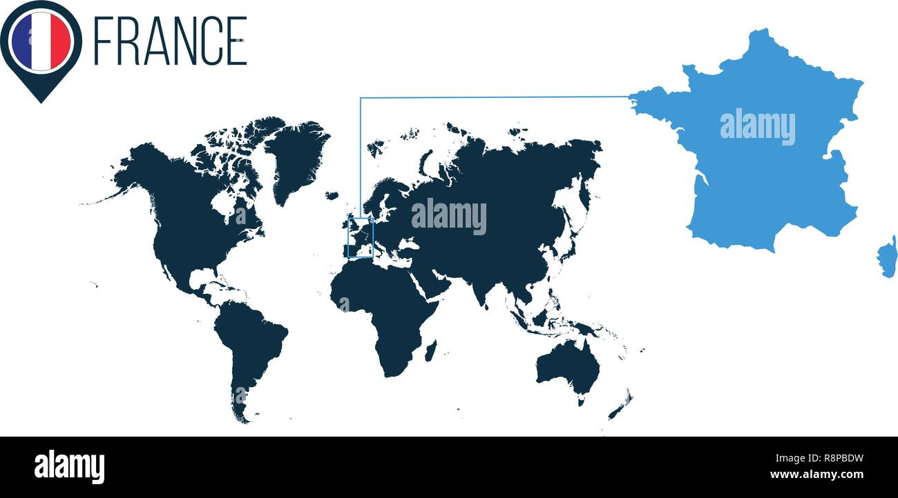 France location modern vector map for infographics. All world countries ...