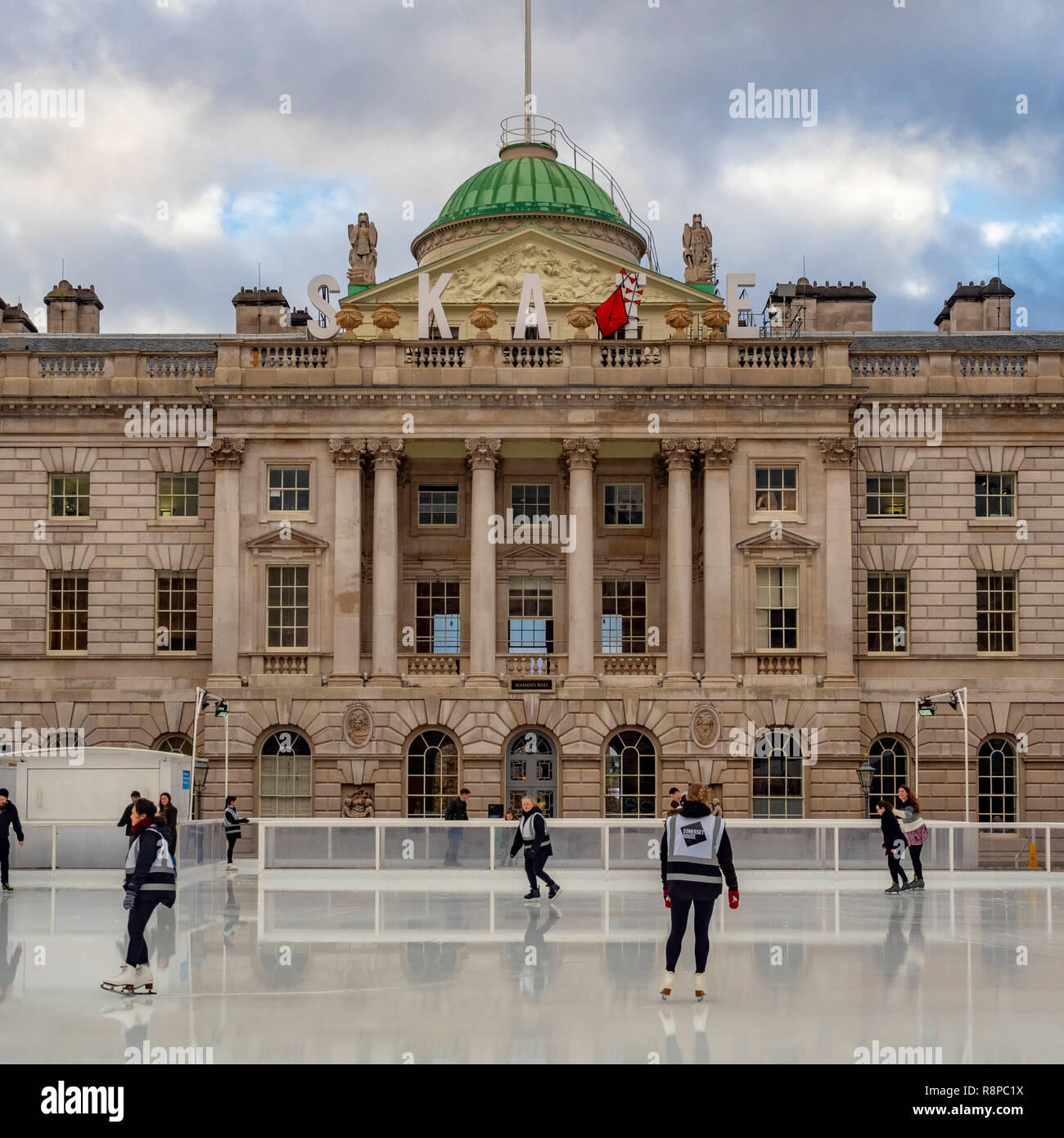 Ice skating rink at Somerset House, London, UK Stock Photo - Alamy