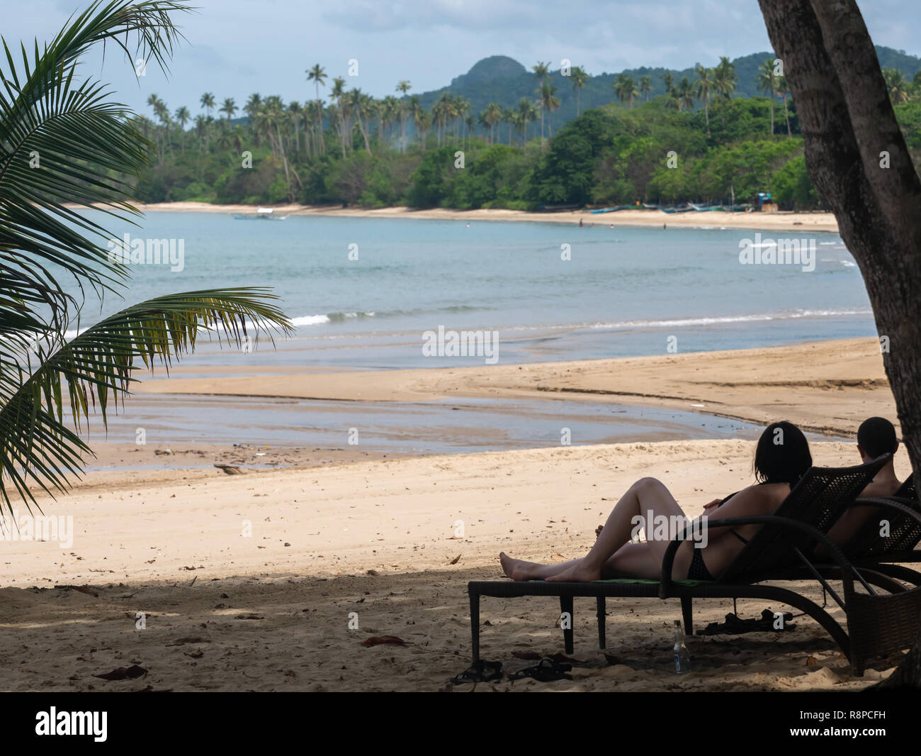 People enjoy vacation at Lio Beach in El Nido, Palawan,Philippines ...