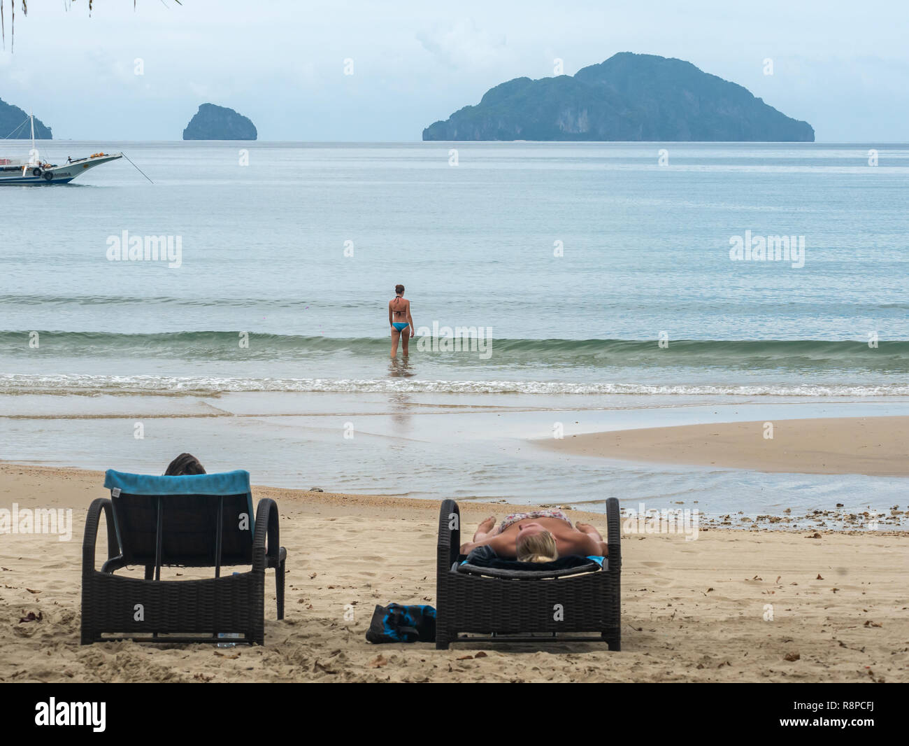 People enjoy vacation at Lio Beach in El Nido, Palawan,Philippines ...