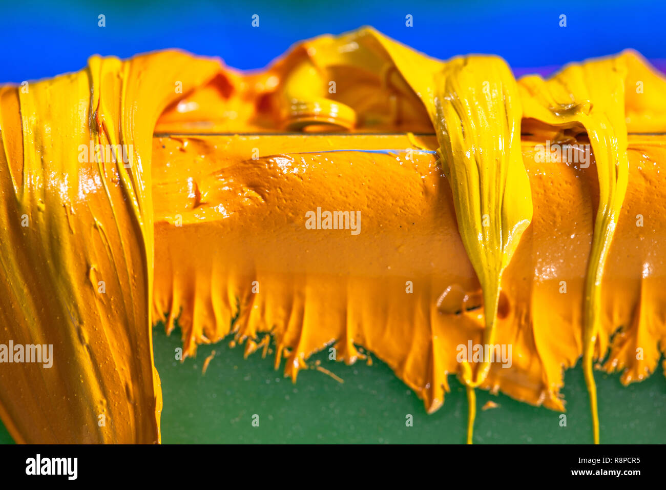 light orange color by mixing yellow with a little drop of red color ...