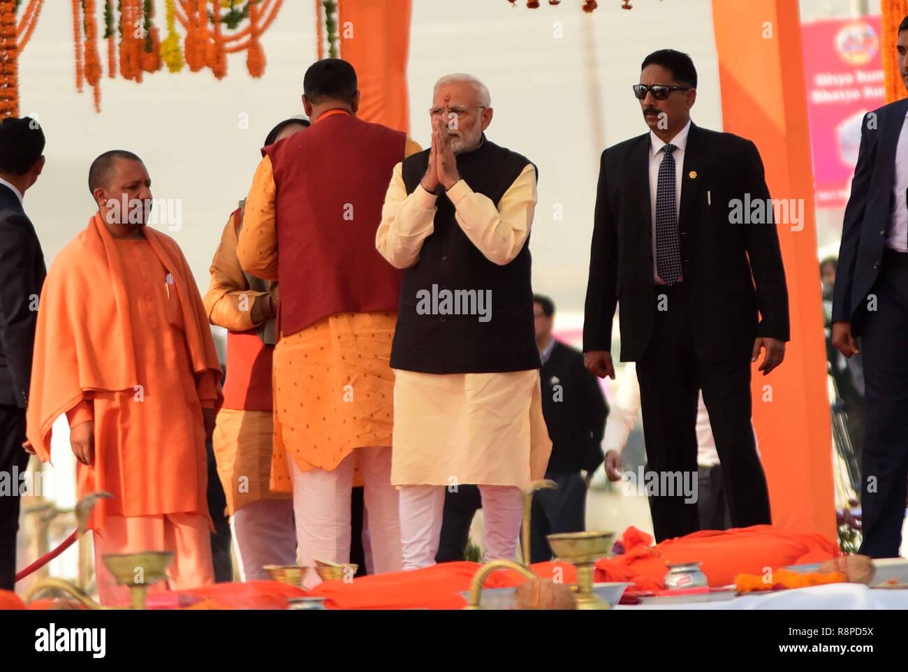 Allahabad, India. 16th Dec, 2018. Prime Minister Narendra Modi arrive ...