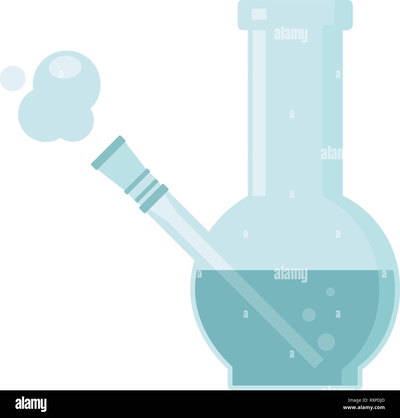 Glass bong for smoking. Isolated vector illustration on white ...