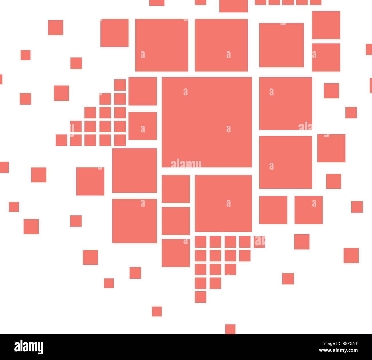 Modern creative vector template with pixels of different size Stock ...