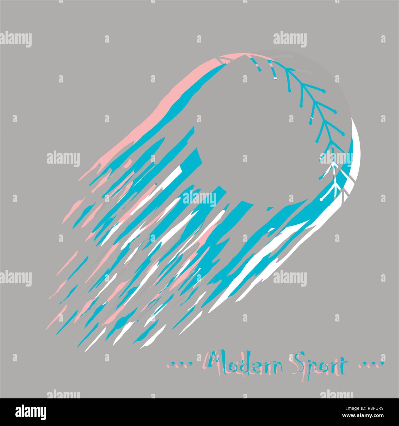 Creative design of a baseball ball in motion. Modern sport illustration ...