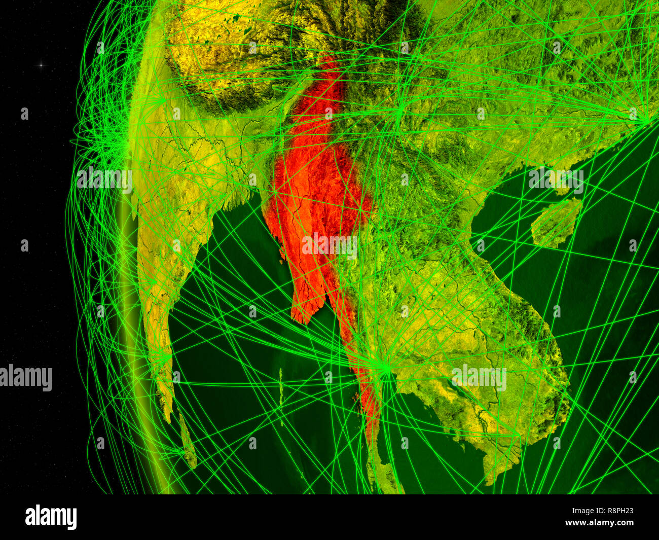 Myanmar digital map hi-res stock photography and images - Alamy