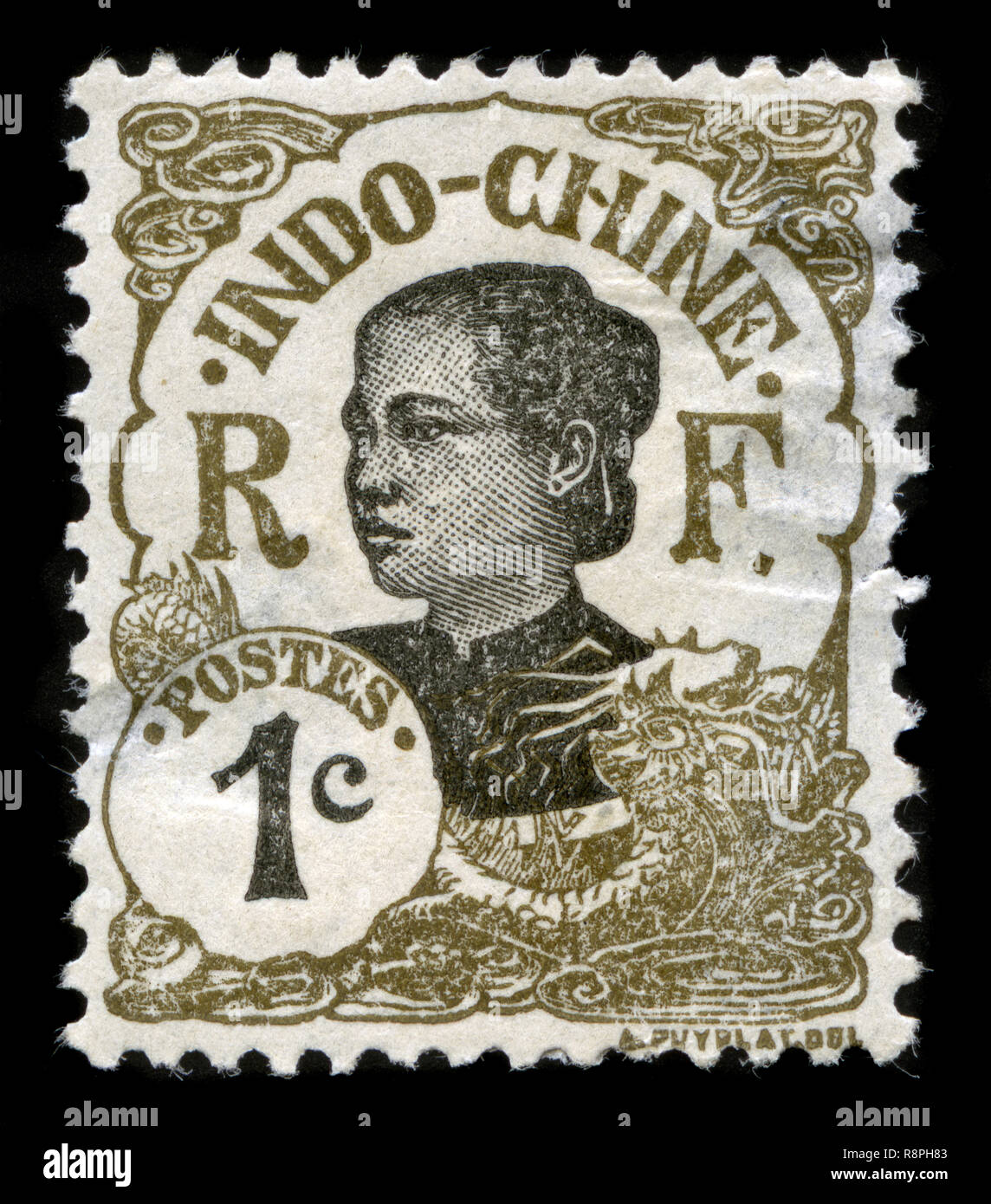 Postage stamp from French Indochina in the Indochinese women series ...