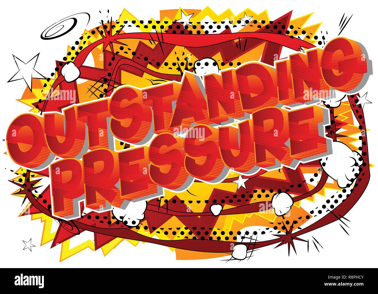 Outstanding Pressure - Vector illustrated comic book style phrase on ...