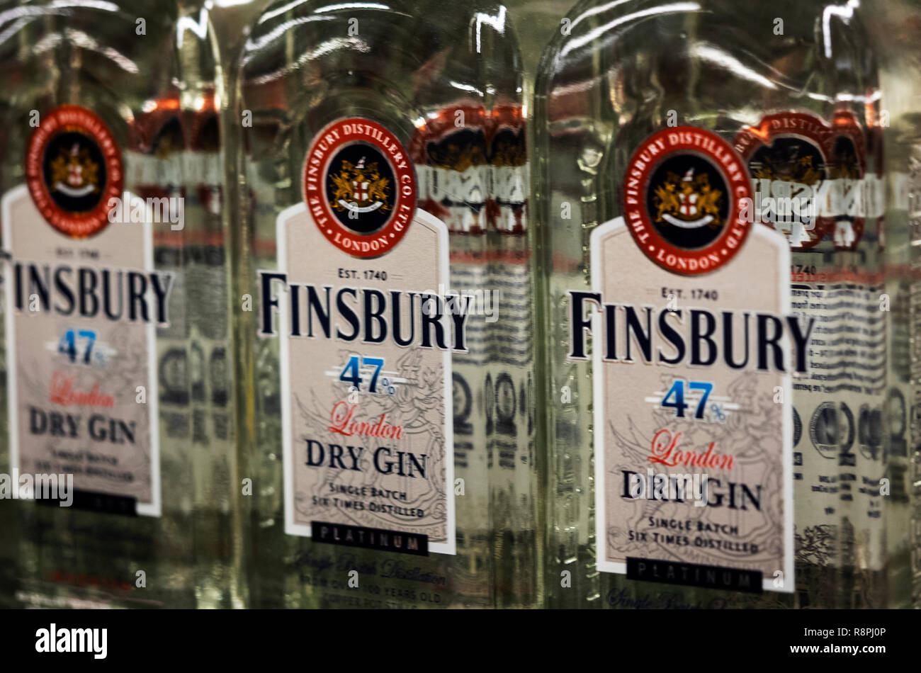 Finsbury gin in the store Stock Photo - Alamy
