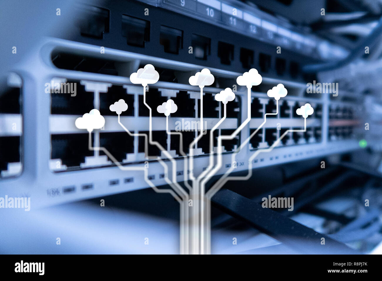 Cloud Technology Networking Data Storage Internet Concept Stock