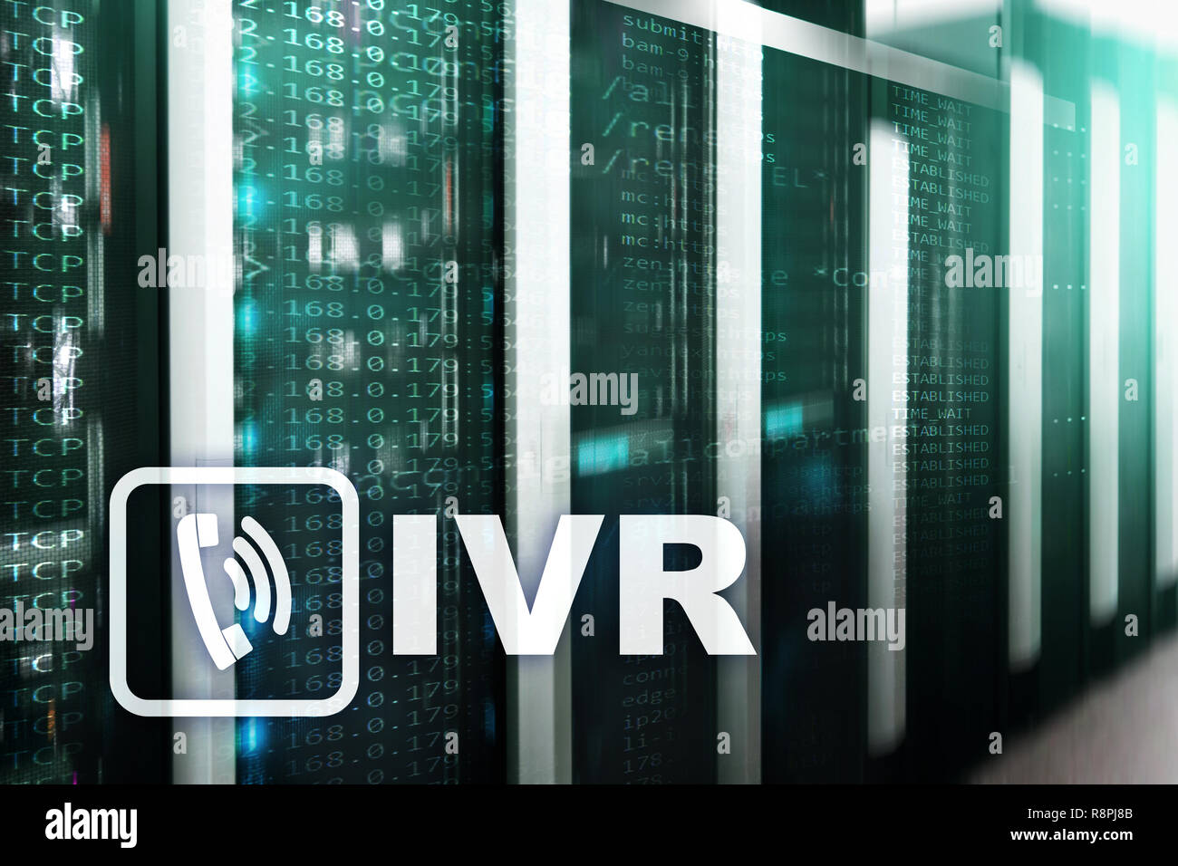 IVR Interactive voice response communication concept. Server room Stock ...