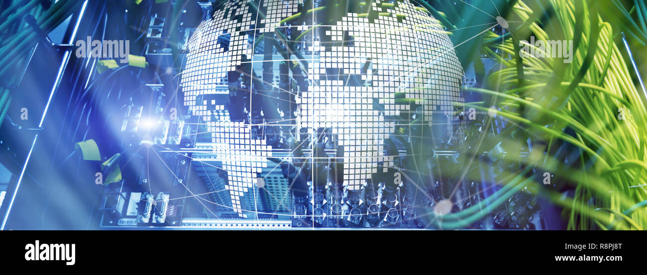 3D Earth as telecommunication and internet technology concept Stock ...