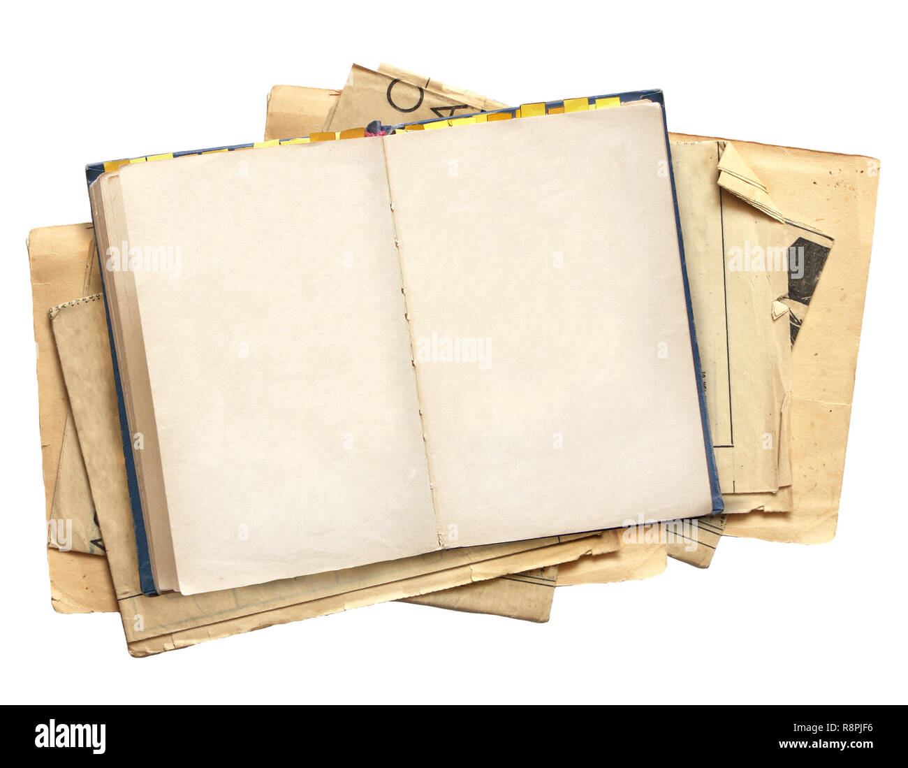 Old book. Objects isolated over white Stock Photo - Alamy
