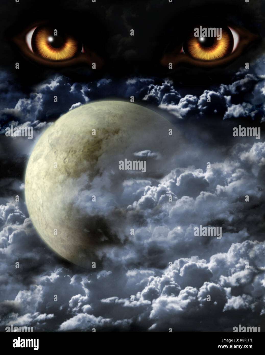 Dark series - full moon. Horror in night Stock Photo - Alamy