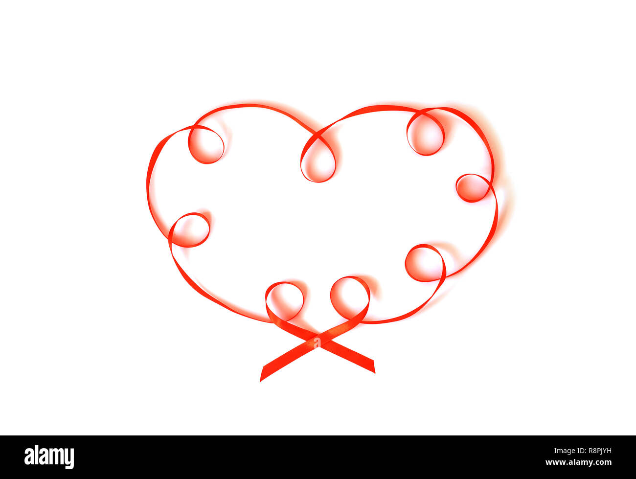 Heart made from ribbon isolated on white Stock Photo - Alamy