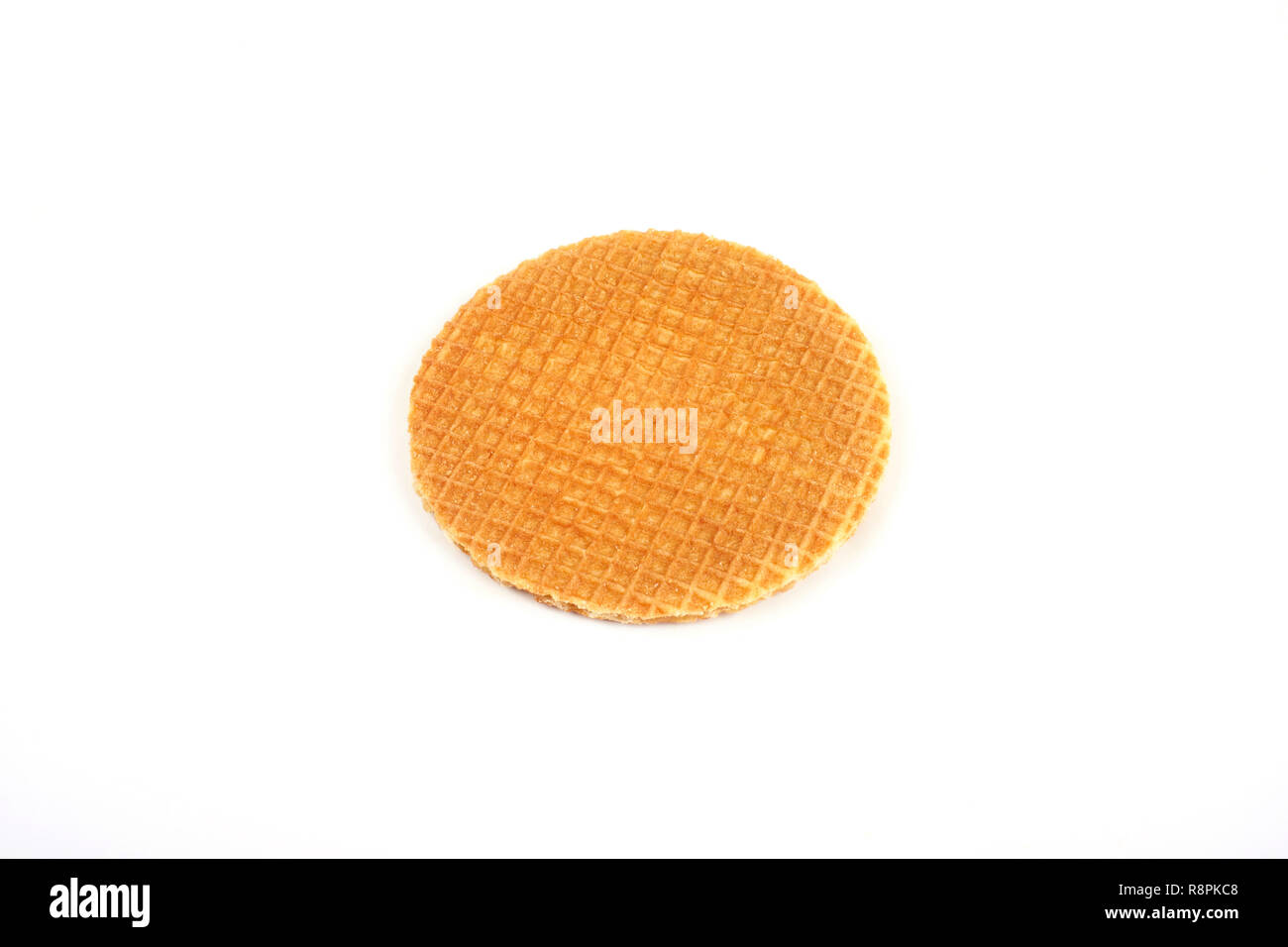 Round ruddy waffle isolated on white background Stock Photo - Alamy