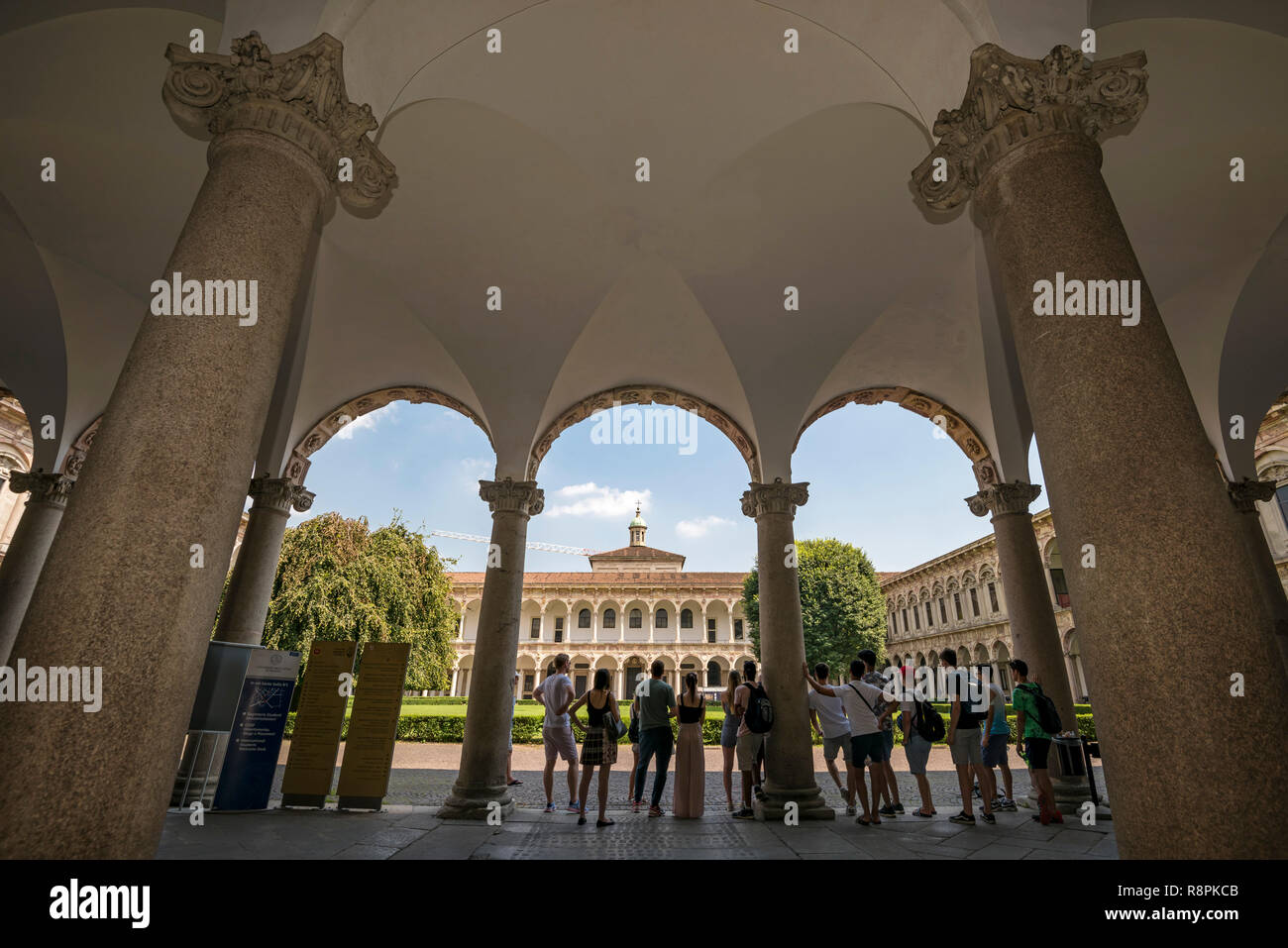 Horizontal view of the University of Milan, Italy Stock Photo - Alamy