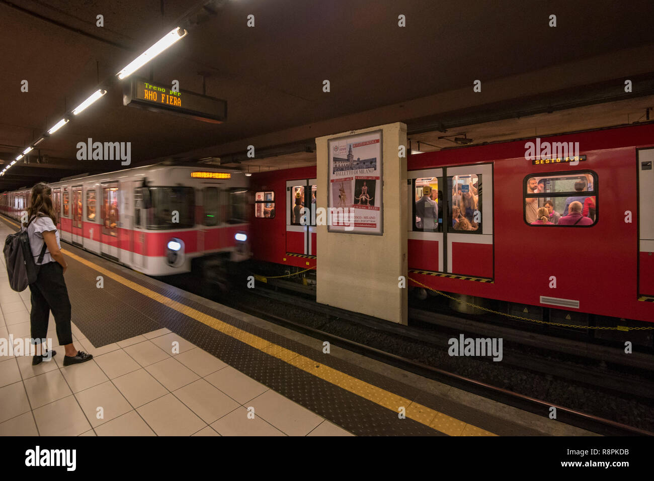 Horizontal view of the Metro in Milan, Italy Stock Photo - Alamy