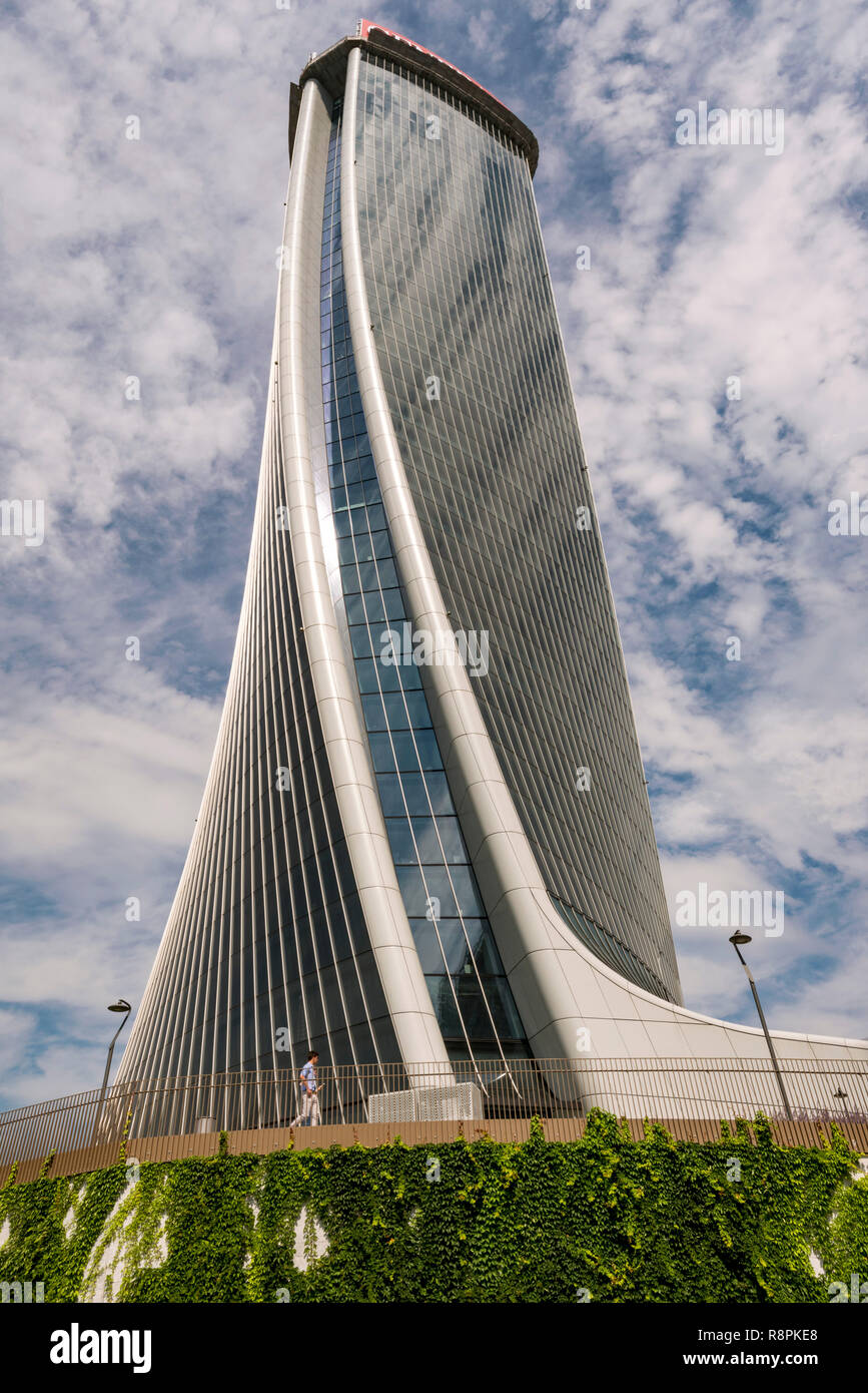 Vertical view of the Torre Generali in Milan, Italy Stock Photo - Alamy
