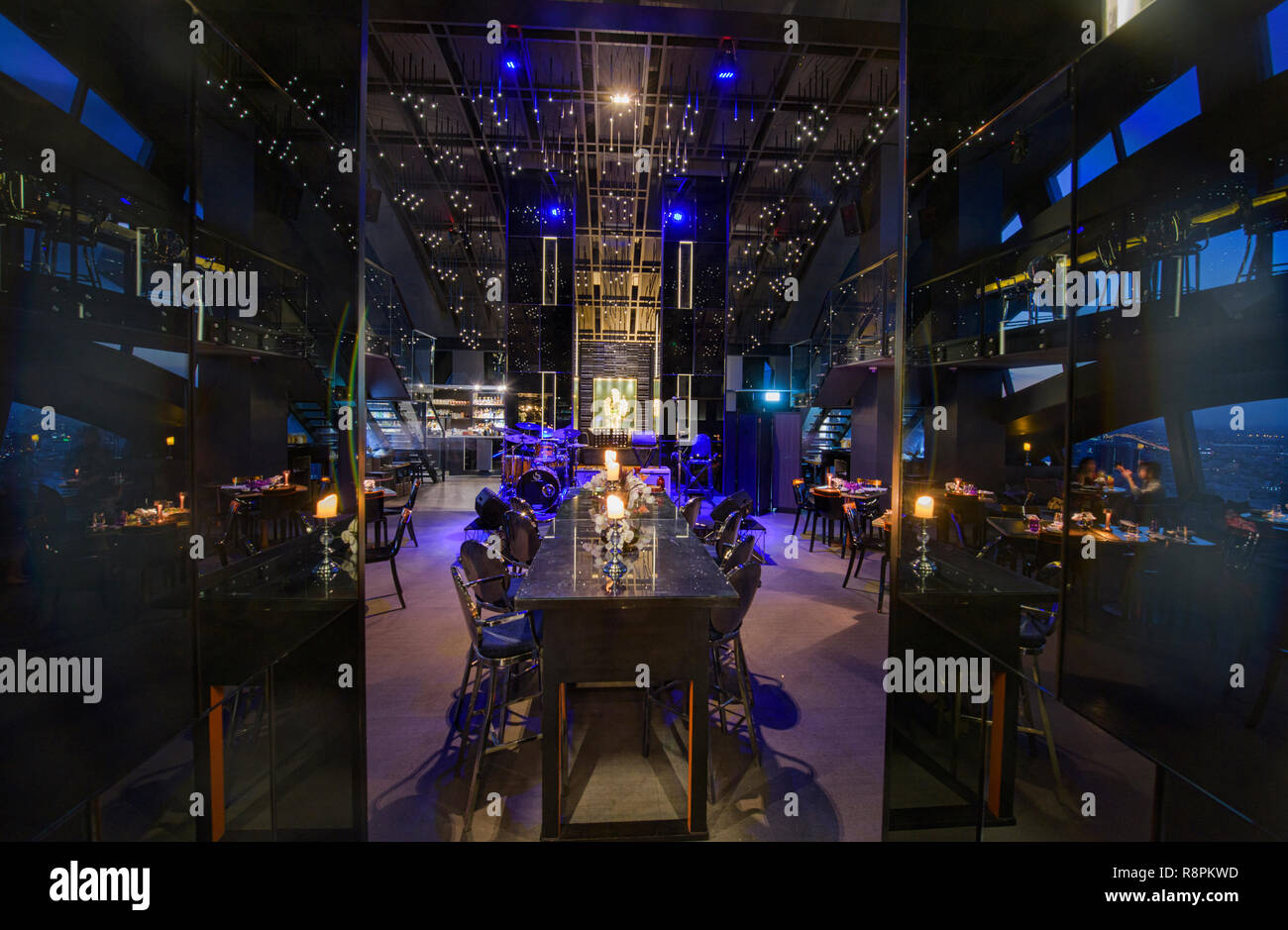 Interior of the stylish Vertigo TOO Bar, Bangkok, Thailand Stock Photo ...
