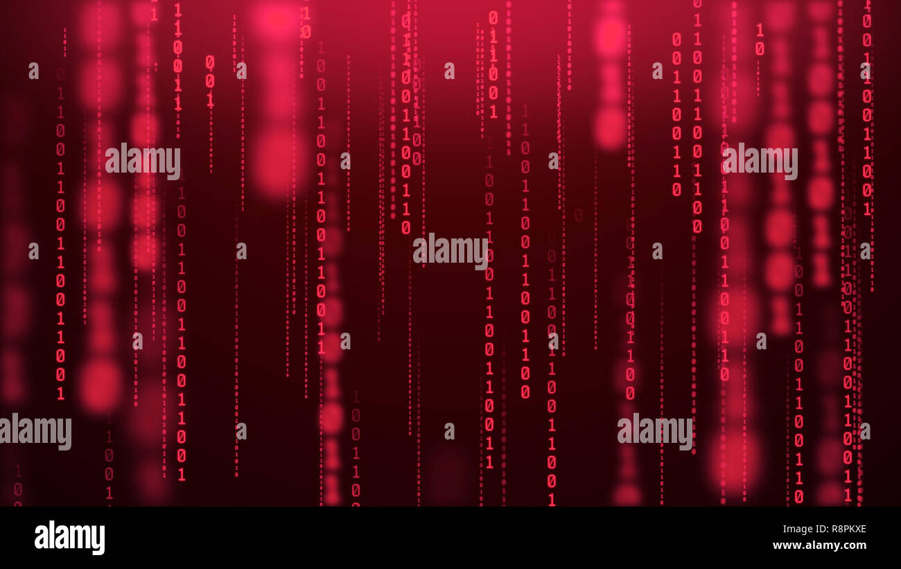 Glowing binary rain computer inside matrix numeric blur background ...