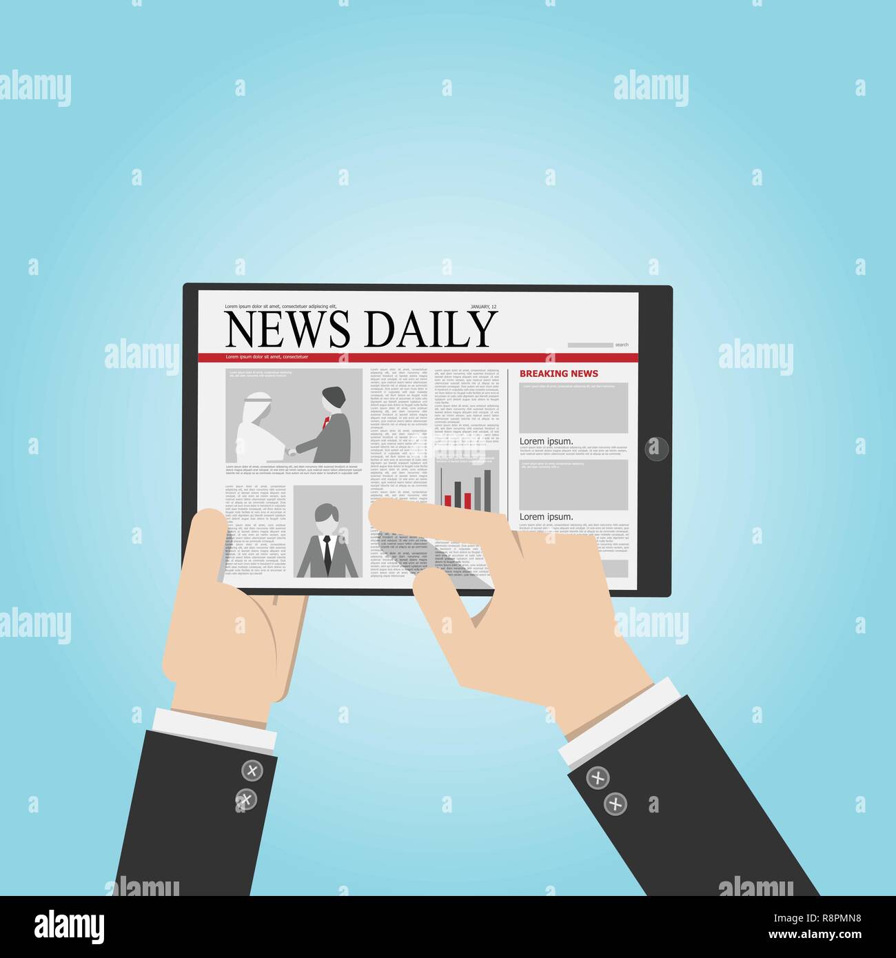 Businessman using digital tablet Stock Vector Images - Alamy