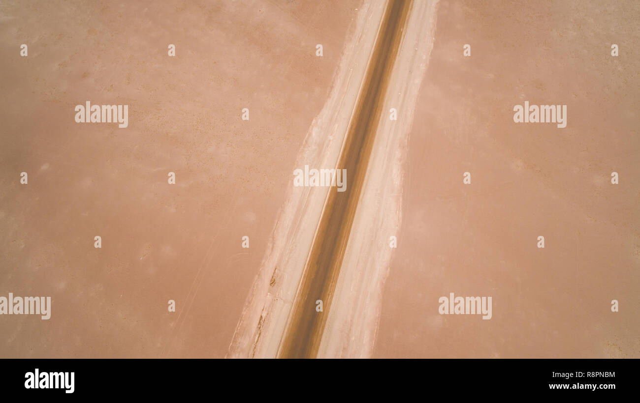 Aerial view from above to lonely Atacama desert route Stock Photo - Alamy