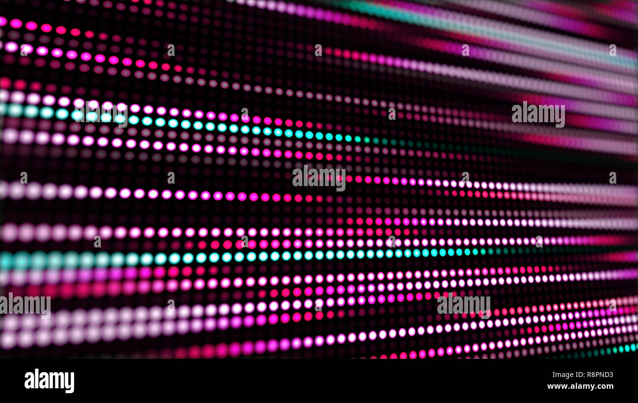 Glowing bright dots led lights stripes with depth of field background ...