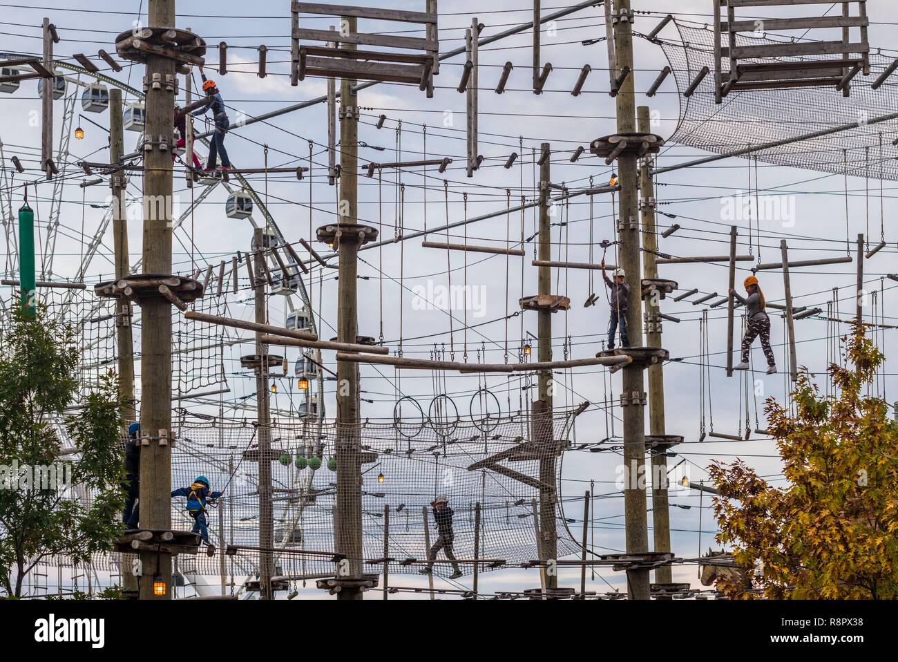 Canada, Quebec, Montreal, The Old Port, obstacle course with The ...