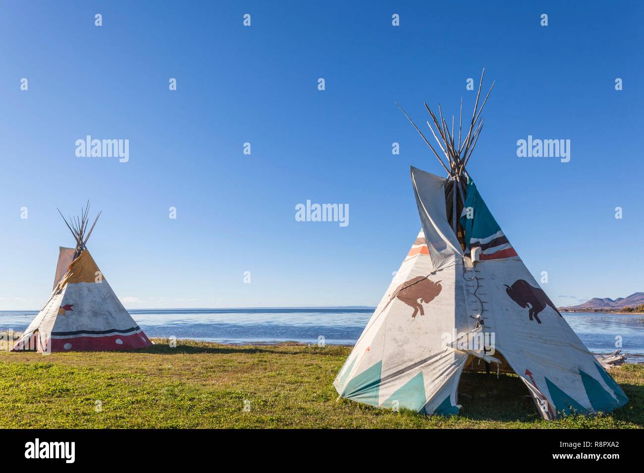 Canada, Quebec, Gaspe Peninsula, Gesgapegiag, Mic-Mac First Nations tee ...