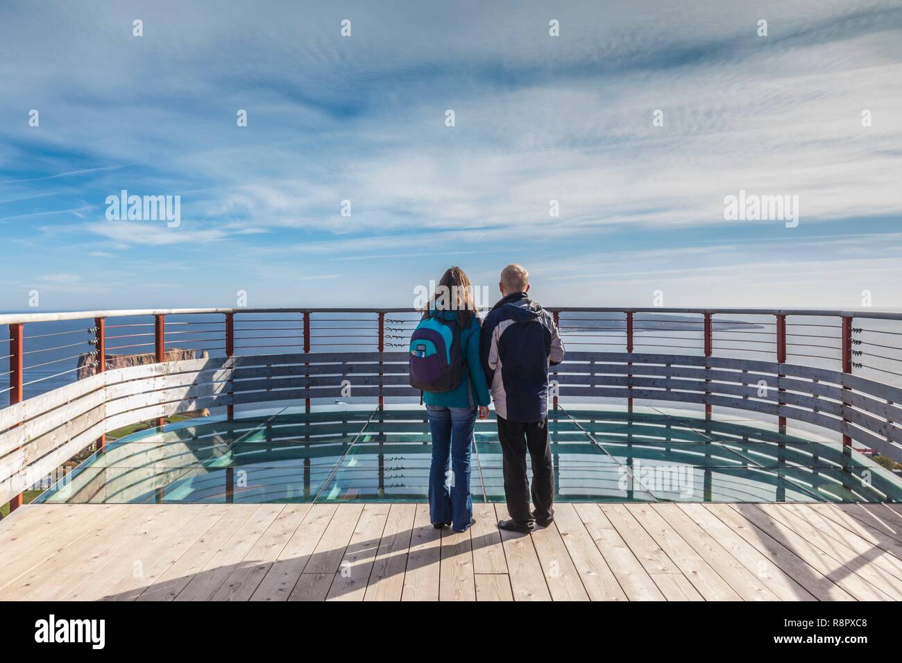 Canada, Quebec, Gaspe Peninsula, Perce, Perce Geopark, suspended glass ...