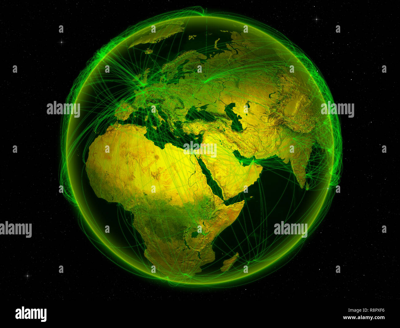 Israel From Space With Borders
