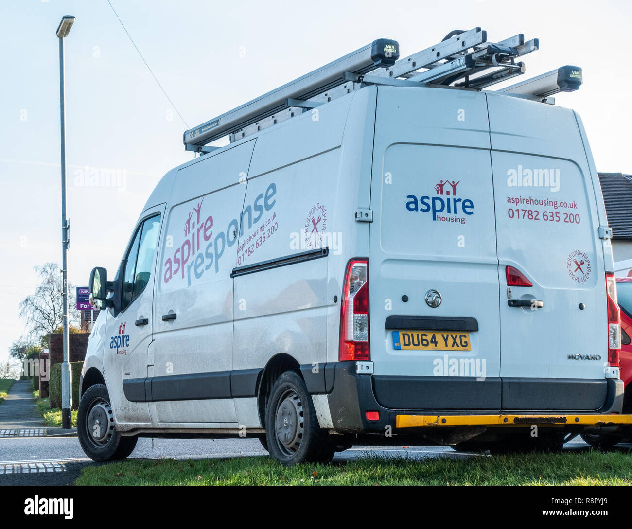 An Aspire Maintenance Vehicle servicing social housing Stock Photo - Alamy