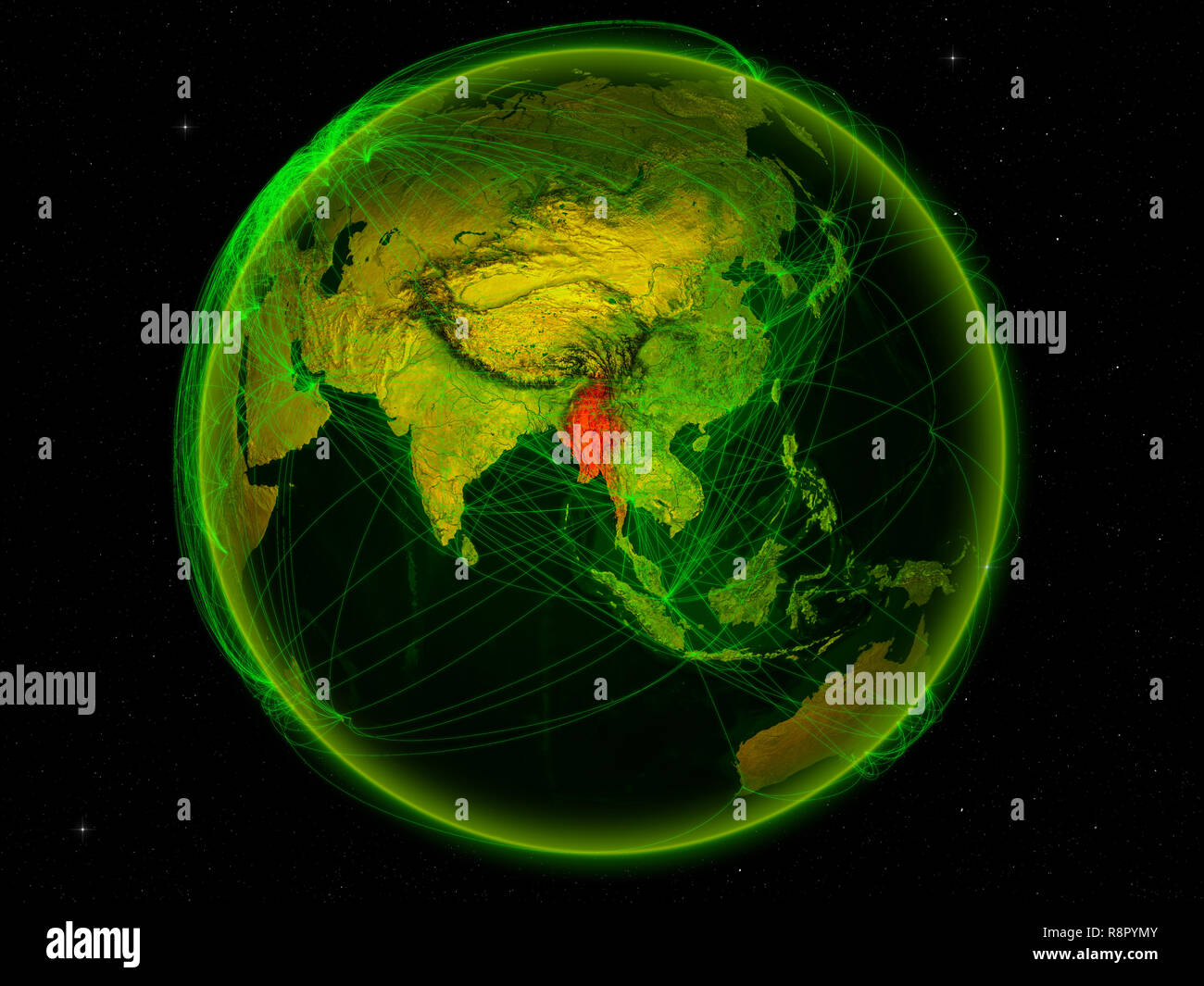 Myanmar digital map hi-res stock photography and images - Alamy