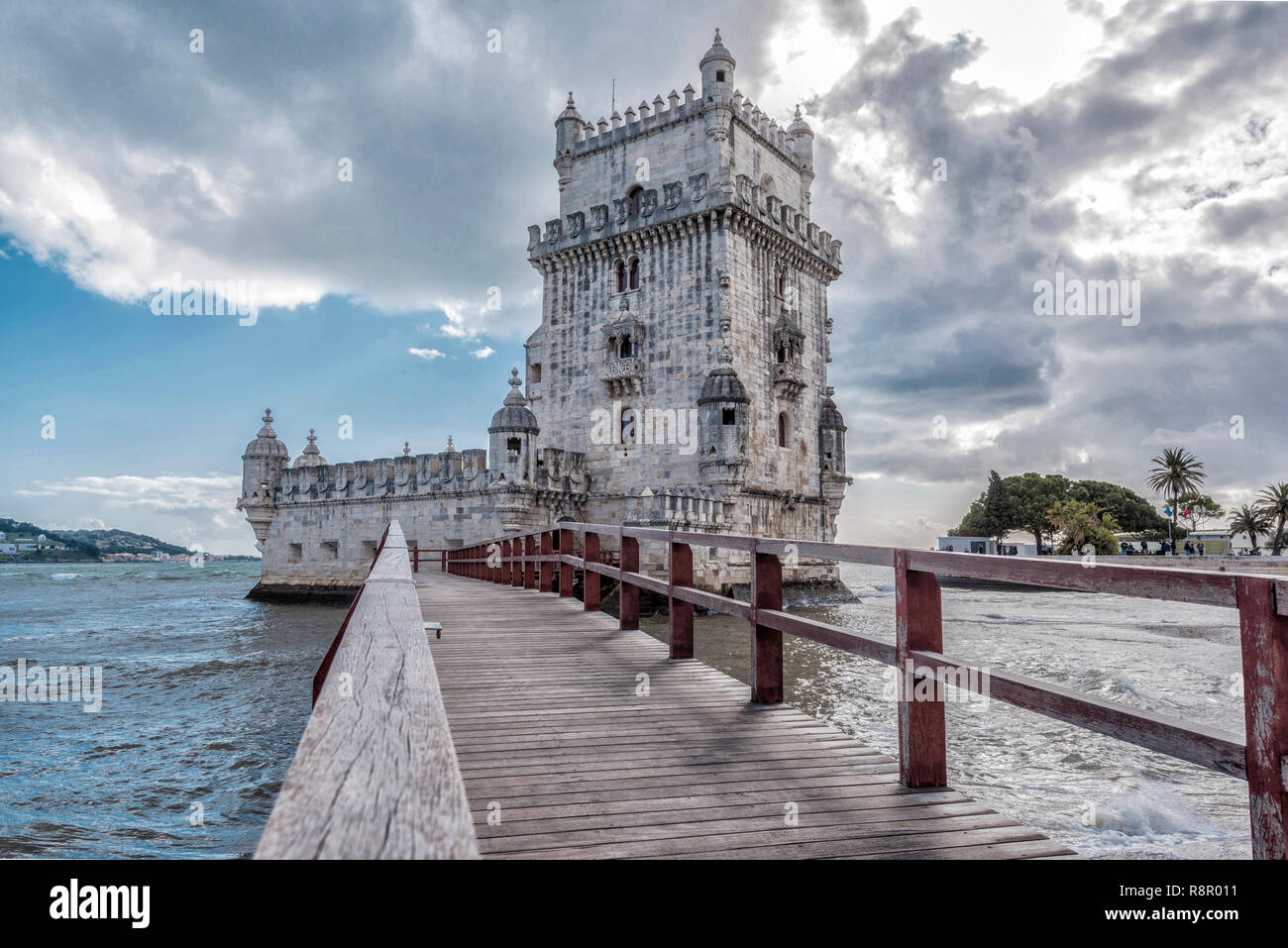 Footbridge and east side of Belem Tower Stock Photo - Alamy