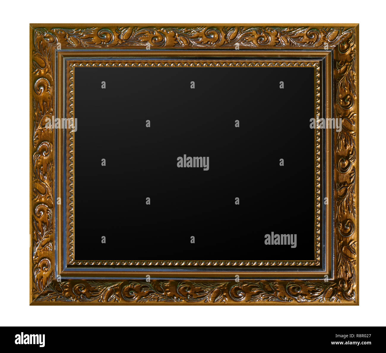 gold vintage picture frame isolated white background Stock Photo - Alamy